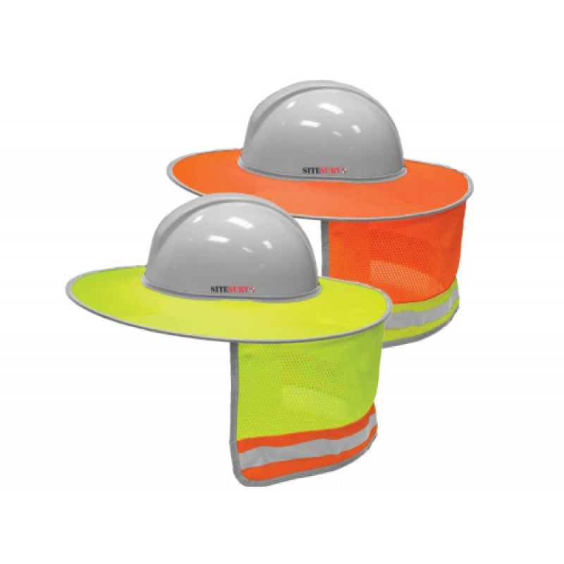 Hard Hat Sunshield With Neck Protector-Orange – SiteSurv USA