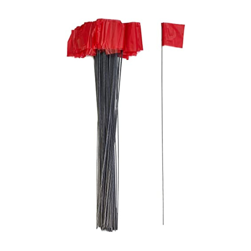 Mutual Wire Flag 4" X 5" X 30" - Red – SiteSurv USA